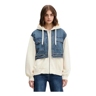 Desigual Trucker Hoodie - - Sweatshirts & Hoodies - Damen - Beige - S