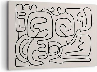 Arttor Wandbilder Dekoration Wohnzimmer Linien Figuren Formen Bilder auf Leinwand 120x80cm Leinwandbild Schlafzimmer K&uuml;che Deko Wand Kunstdruck Art Gro&szlig; XXL 