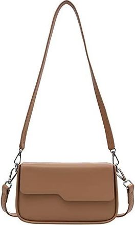 Generic Sac à bandoulière pour femme - Petit sac à main et sac à main en cuir - Sac à bandoulière tendance et décontracté avec fermeture éclair, kaki, Small