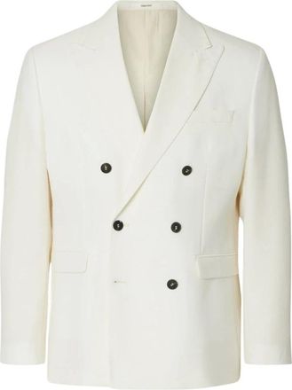 Selected Homme, Vestes, Blanc, Taille: 3XL Reg Beck Wool Blend Blazer