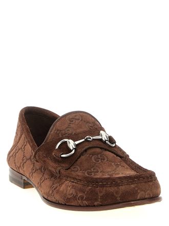 Gucci Embossed GG Suede Loafer - Brown