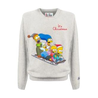 MC2 Saint Barth Weihnachts Jacquard Pullover The Simpsons - - Knitwear - Herren - Wei&szlig; - M