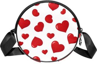 Generic Sac &agrave; bandouli&egrave;re rond pour femme, petit sac &agrave; bandouli&egrave;re avec fermeture &eacute;clair, bretelles r&eacute;glables, sac &agrave; main rond d&eacute;contract&eacute; pour femmes et fill