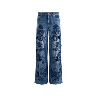 Alice & Olivia Damen, Jeans, Blau, W28Gr&ouml;&szlig;e
