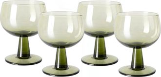 HKliving Verre &agrave; pied The emeralds - Set de 4 HKliving