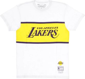 Mitchell & Ness NBA Block Tee Hardwood Classics - - Tops - Herren - Wei&szlig; - XL