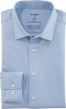 Olymp Herren Oberhemd Langarm Luxor 24/Seven,Faux Uni,24/7 - Luxor modern fit,13 New Kent,bleu 11,47