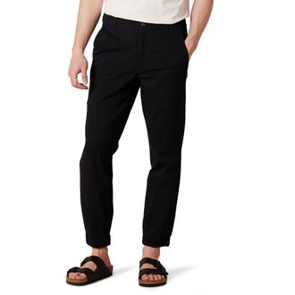 Amazon Essentials Herren Chino-Jogginghose mit schmaler Passform, Schwarz, L