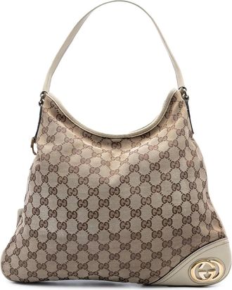 Gucci Hobo Bags - GG Canvas New Britt Hobo - Gr. unisize - in Braun - für Damen