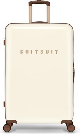 SuitSuit Koffer Gro&szlig; 76 cm - Hartschalen Reisekoffer mit Rollen - TSA-Schloss - 94 L - Fab Seventies Antique White