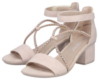 Rieker Sandalette RIEKER, Damen, Gr. 36, ros&eacute;, kupferfarben, Lederimitat, Schuhe Sandalette, Sommerschuh, Sandale, Blockabsatz, mit praktischem Klettverschlu