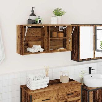 vidaXL Armoire murale de bain vieux bois 80x25x40 cm bois ding&eacute;nierie Vidaxl