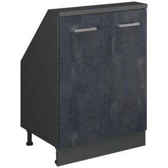 Vicco Dachschr&auml;genschrank Rion, Schwarz Beton/Anthrazit, mit 2 T&uuml;ren, Vicco
