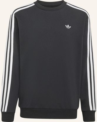 adidas Originals Adidas Originals Lockeres 3-Streifen Rundhals-Sweatshirt schwarz