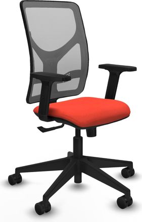 Piqueras y Crespo Stuhl mit Lendenwirbelst&uuml;tze mit 2D-Armlehnen, ausgestattet mit 3 Positionen und Schneideschaum, mit Rollen 65 mm, Nylon, Grau/Dunkelorange