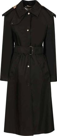 Burberry Long Manteau Voiture &agrave; Capuche en Nylon - Femme - Manteaux - Noir - Taille: 34 FR