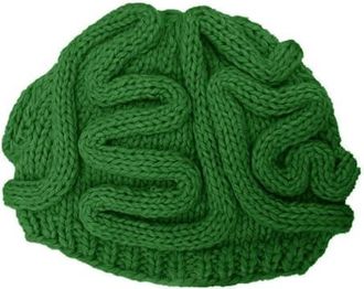 Generic 2026 Couleur unie Spoof Brain Chapeau tricoté à la main Mode Décontracté, Vert, Taille unique