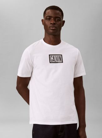 Calvin Klein Jeans T-Shirt CALVIN KLEIN JEANS BOXED CALVIN GRAPHIC TEE, Herren, Gr. XL, wei&szlig; (hellwei&szlig;), Web, Obermaterial: 100% Baumwolle, unifarben, regular fit normal