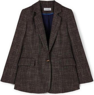 Motivi Femme, Vestes, Gris, Taille: 46 FR Blazer uni teint en fil