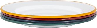 Argon Tableware Weiße Emaille -Dinner -Teller - 25,5cm - 4 Farben