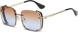 Generic Punk hommes et femmes lunettes de soleil carrées lunettes de soleil en plein air vacances tir de rue lunettes de soleil décoratives (couleur : E, tail