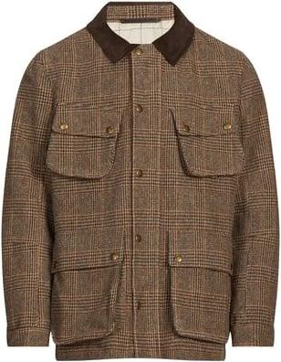 Hackett Blouson &agrave; carreaux col classique en laine m&eacute;lang&eacute;e