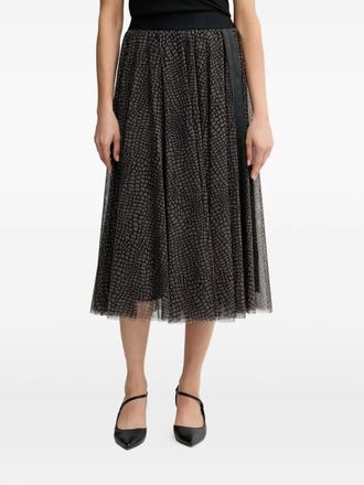 Joop jupe mi-longue Fridi &agrave; taille ceintur&eacute;e - Marron