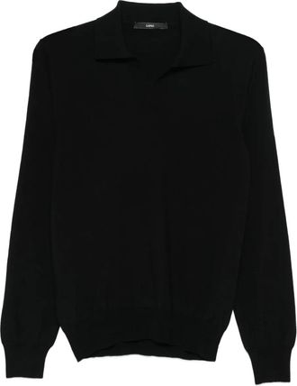 SAPIO polo en laine mérinos - Noir