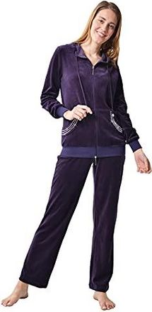 Raikou Survêtement Velours Femme Habit de Detente Ensemble Confortable Sweat-Shirt à Fermeture à Glissière à Manches Longues Yoga Joggers Jolis Strass sur Dé