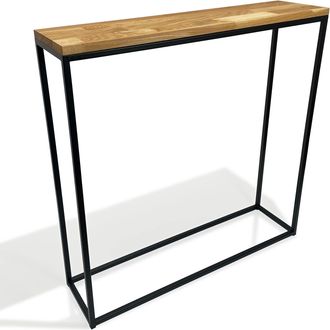 FlexiStyle Konsolentisch schwarz Metall Holz Eiche Industrial LOFT Design (80x80x20 EIN Regal)