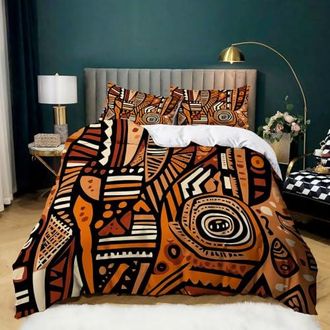 Generic Housse de Couette 240 x 220 cm pour Enfants Gar&ccedil;Ons Filles, Graphiques Tribaux G&eacute;om&eacute;triques Microfibre Housse de Couette pour 2 Personnes - Couleur Te