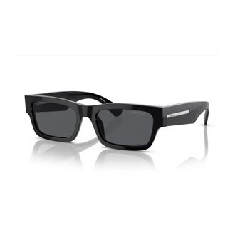 Prada Rechteckige Sonnenbrille mit Metall-Logoplatte - - Accessories - Herren - Schwarzk - 56 MM