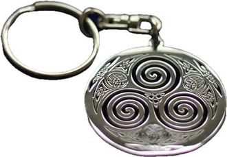 Generic Porte-clés Triskele Métallique avec pochette cadeau en velours pour unisexes-adultes amateurs de symboles celtiques ou païens