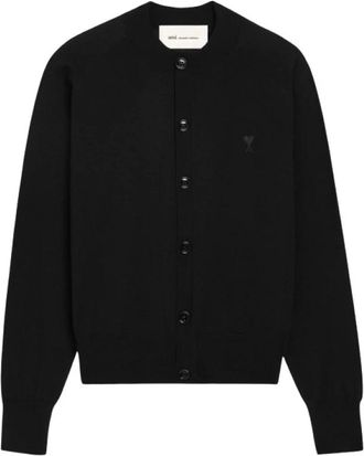 Ami Femme, Pulls, Noir, Taille: 38 FR ADC Cardigan
