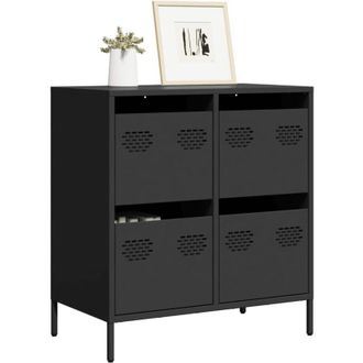vidaXL Buffet noir 68x39x73,5 cm acier laminé à froid Vidaxl