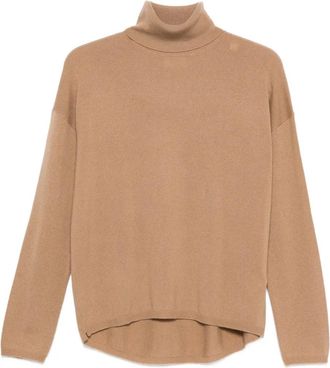 Allude Langärmeliger Rollkragenpullover - Nude