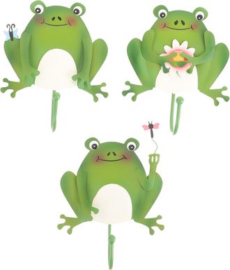 DOITOOL 3 St&uuml;ck Frosch wandhaken aus Stabilem Eisen Kompakt und Dekorativ Bunte Schl&uuml;sselhaken f&uuml;r Wand und T&uuml;r Einfache Montage ohne Werkzeug f&uuml;r Schl&uuml;ssel M