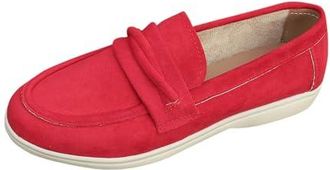 Generic Mocassins larges et d&eacute;contract&eacute;s pour femme - Couleur unie - R&eacute;tro - Respirant - Confortable - Classique - Chaussures plates &agrave; enfiler - Pour la march