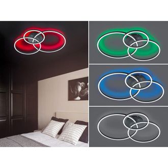 Trio Led Deckenleuchte winona mit Fernbedienung dimmbar Schwarz, Breite 78cm