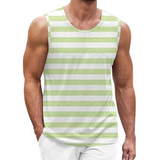 Generic D&eacute;bardeur ray&eacute; pour homme - Couleur unie - Imprim&eacute; - Loisirs - Vacances - Sans manches - Tendance, Vert, 3XL