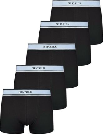 Siksilk Mens Black Pack of 5 Boxer Shorts XXL