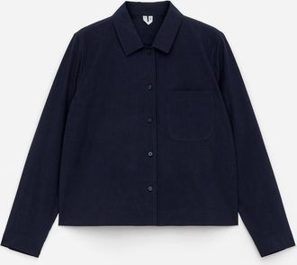 Arket Kurzes Hemd Aus Popeline -Blau