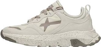 W6YZ Baskets en Daim et Tissu Technique, Blanc cr&egrave;me 44