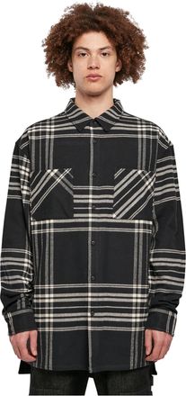 Urban Classics Herren Long Oversized Checked Summit Shirt Black, L