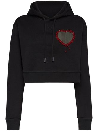 Dsquared2 hoodie en coton à ornements de perles - Noir