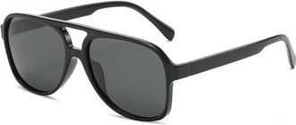 Generic Lunettes de soleil hommes et femmes grand cadre lunettes de soleil de conduite polaris&eacute;es de vacances personnalis&eacute;es(Black)