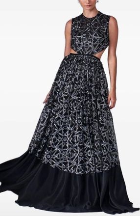 Lethicia Bronstein robe ornée de sequins à découpes Archer - Noir