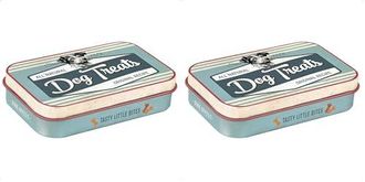 Nostalgic Art Retro Leckerlidose, 6 x 9,5 x 2 cm, PfotenSchild - Dog Treats Blue - Geschenk-Idee f&uuml;r Hunde-Besitzer, Original Lizenzprodukt (OLP), Hundeleckerli-Dos