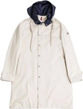 Moncler Homme, Manteaux, Beige, Taille: XL Kervoyal Hooded Long Down Parka