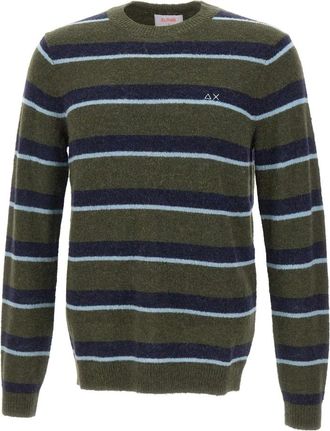 Sun 68 Homme, Pulls, Multicolore, Taille: 2XL Pull Rayures Alpaga